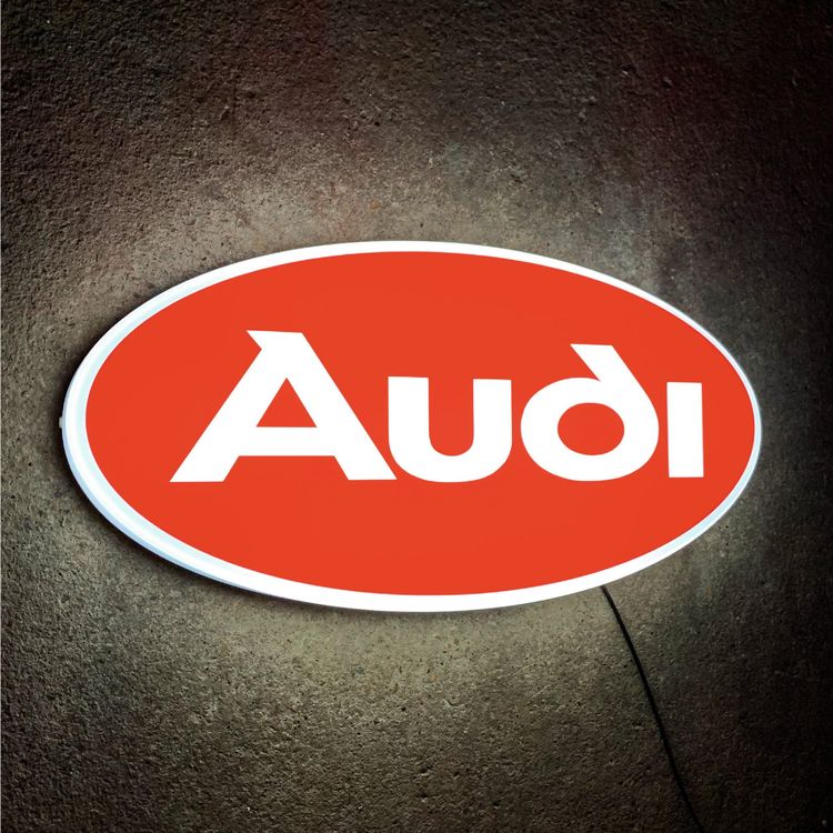 AUDI OVAL RED LED Leuchtreklame Vintage Style (Neu und originalverpackt ...