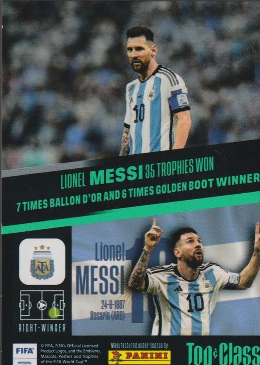 PANINI TOP CLASS 2023 Unbeatable Card FOIL 262 LIONEL MESSI (Neu ...