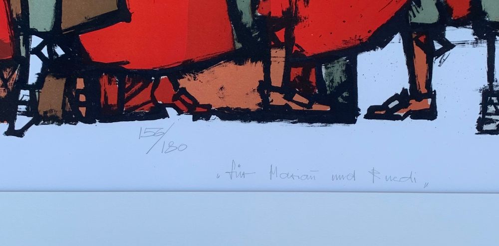 Rudolf Mirer (1937) grosses Lithographie Handsigniert (Gebraucht) in Root für CHF 680 – mit ...