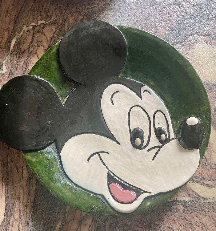 Mickey Mouse Keramik Teller Schale signiert Sehr gross (Gebraucht) in ...