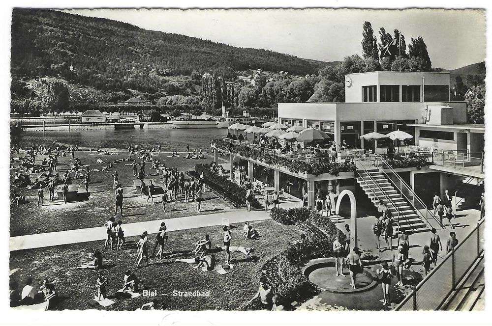 11.6.48 Biel Luftbild vom See-Strandbad (Gebraucht) in Zürich für CHF 6 ...
