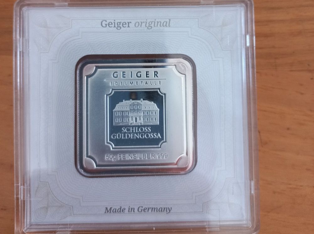50 GRAMM FEINS50 GRAMM FEIILBERBARREN VON GEIGER EDELMETALLE (Neu und ...