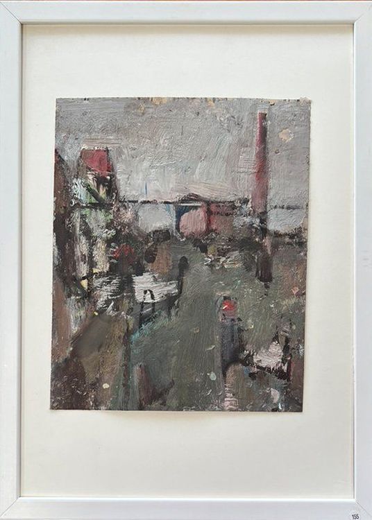 Walter Emil Müller. Vorort Skizze, 1950. Öl auf Papier (Gebraucht) in Zumikon für CHF 140 – mit ...