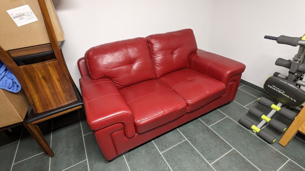 Kunstleder Sofa rot | Kaufen auf Ricardo