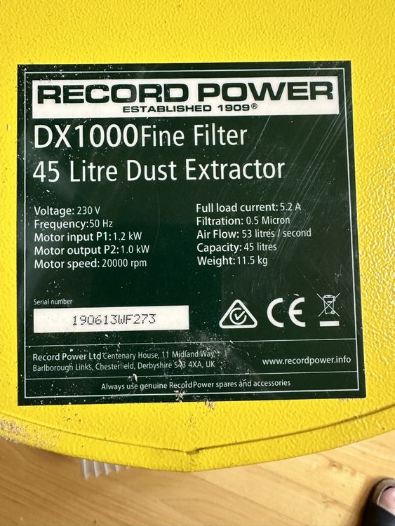 Record Power DX1000 Absauganlage (Gebraucht) in Vättis für CHF 140 ...
