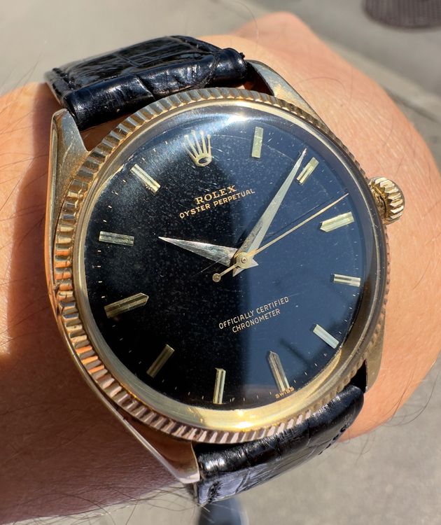 Rolex 6567 Gold Black Gilt Dial Homme - Herren | Kaufen auf Ricardo