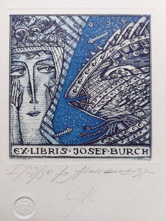 Exlibris Yuri Liukshin - Original Farbradierung signiert (Gebraucht) in ...