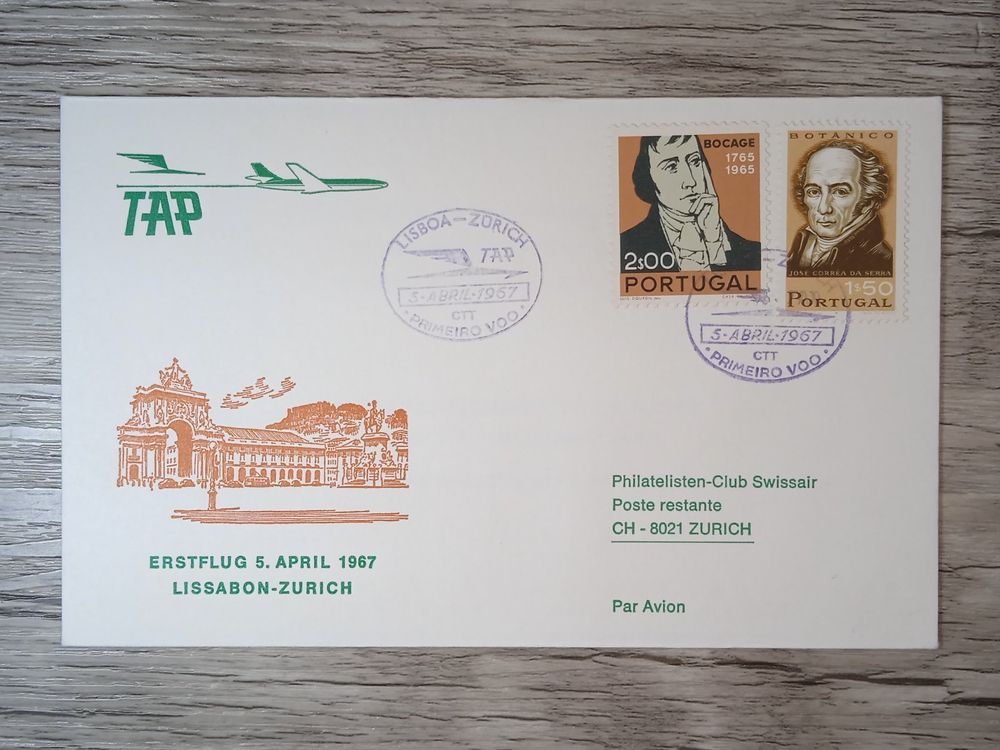 TR50 Enveloppe + Timbre Portugal 1967 (Gebraucht) in Cousset für CHF 0.6 – mit Lieferung auf ...