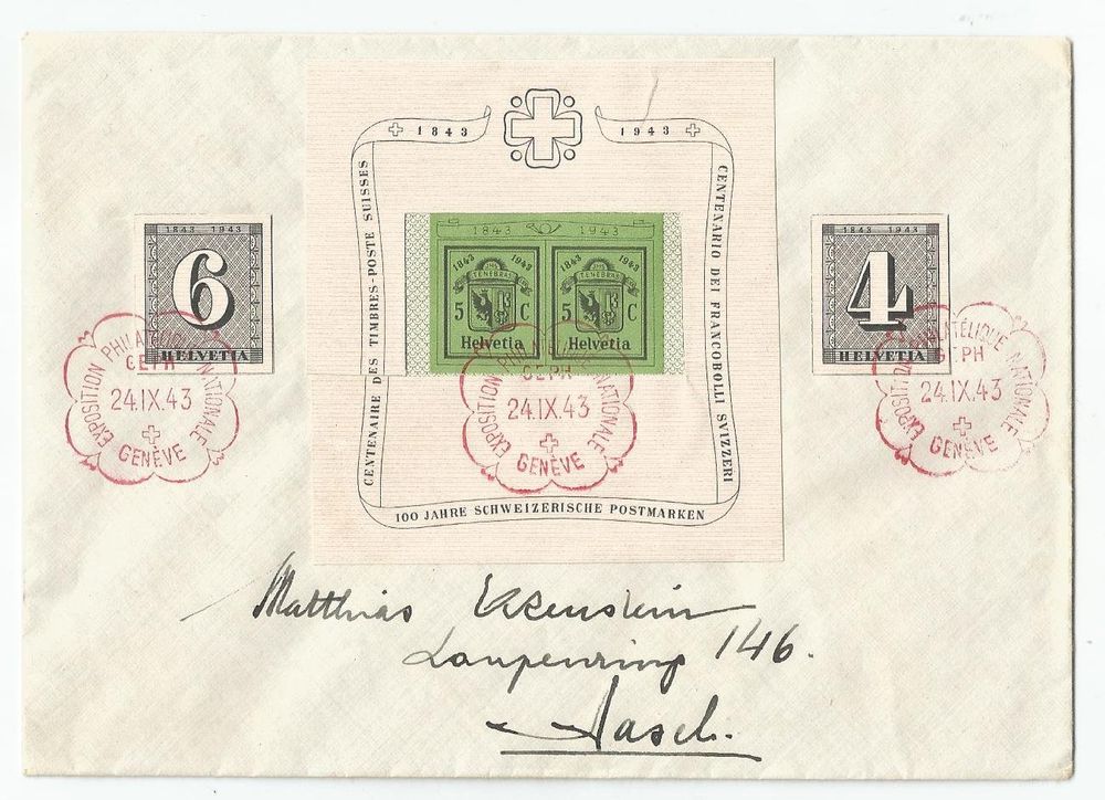 ** GENFER BLOCK W18 AUF UMSCHLAG - JAHR 1943 ** | Kaufen auf Ricardo