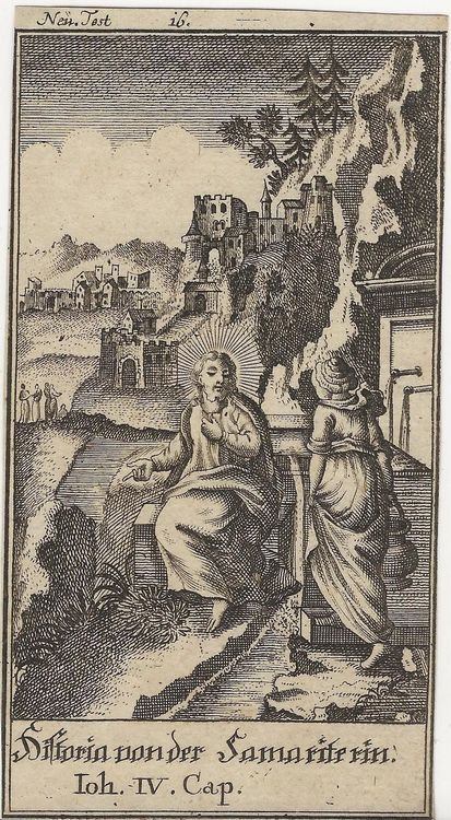 Kupferstich um 1780, Jesus und die Samariterin | Kaufen auf Ricardo
