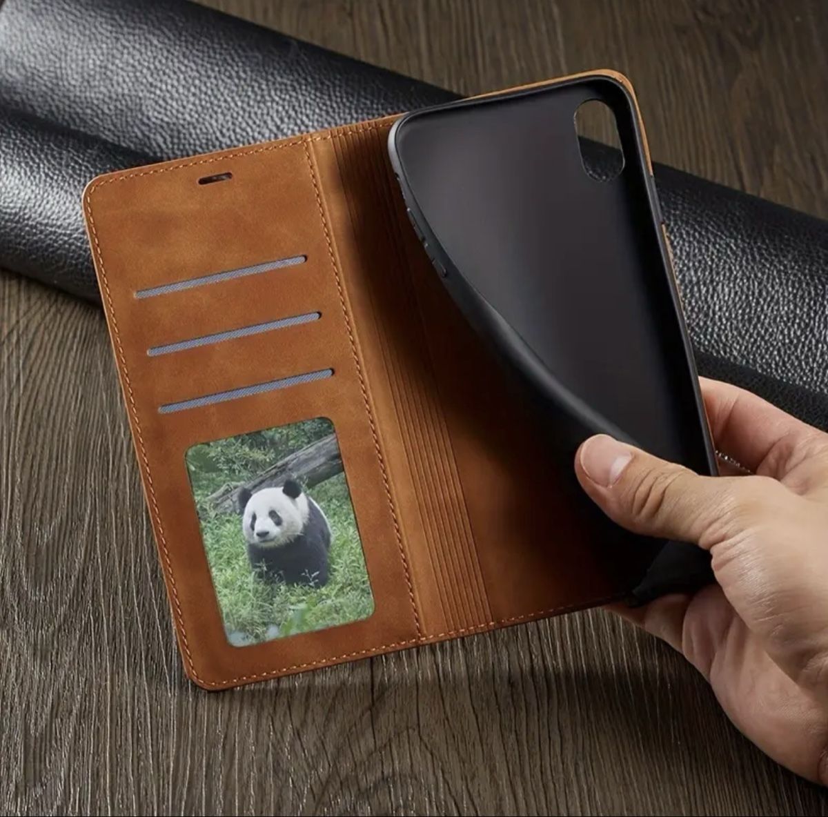 iPhone 16 E Leder Klapphülle Rot mit Kartenfach (Neu und ...