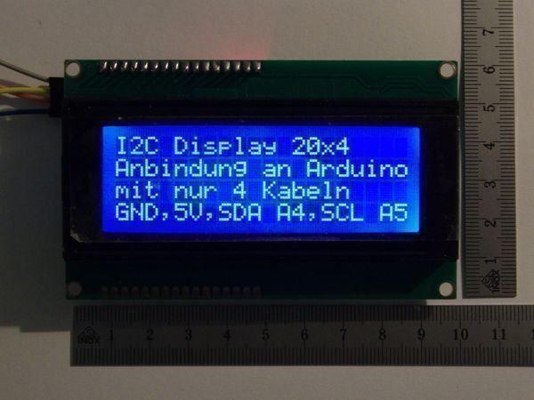I2C LCD Display für Arduino 20x4 Zeichen (Neu und originalverpackt) in ...