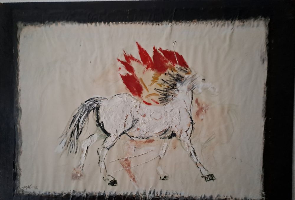 Pièce unique peinture végétale Cheval de Feu | Kaufen auf Ricardo