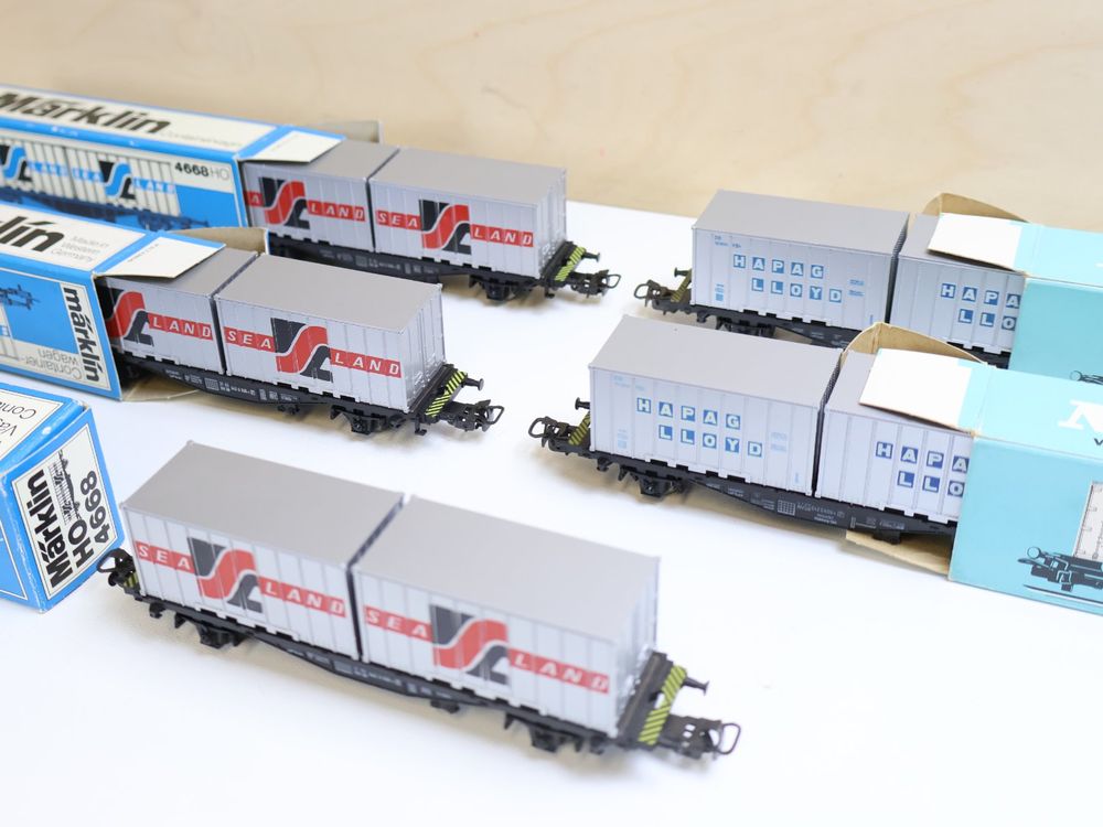 Märklin 5 x Containerwagen Sea Land 4668/4659 H0 (Gebraucht) in ...