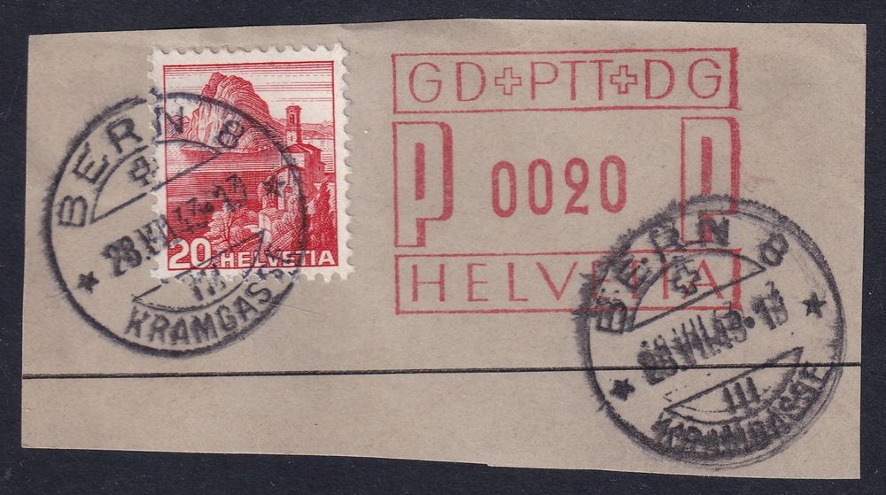CH, GD PTT DG, nuovo timbro dal 1939 (Gebraucht) in Castione für CHF 2 ...