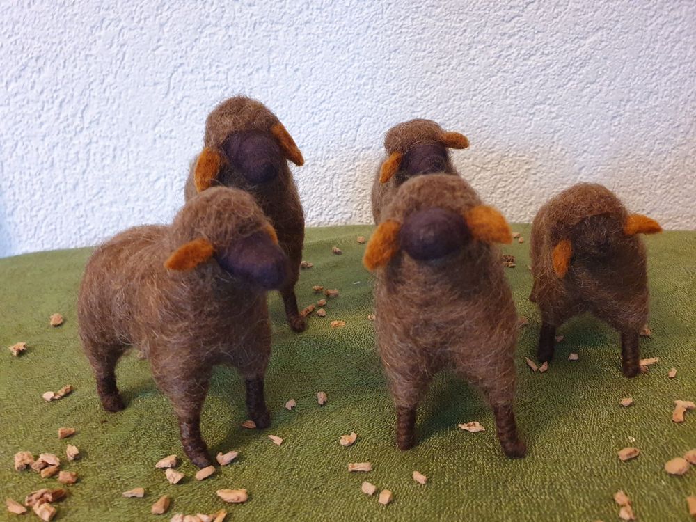 Schwarzenberger Krippenfiguren: 5 Schafe braun | Kaufen auf Ricardo
