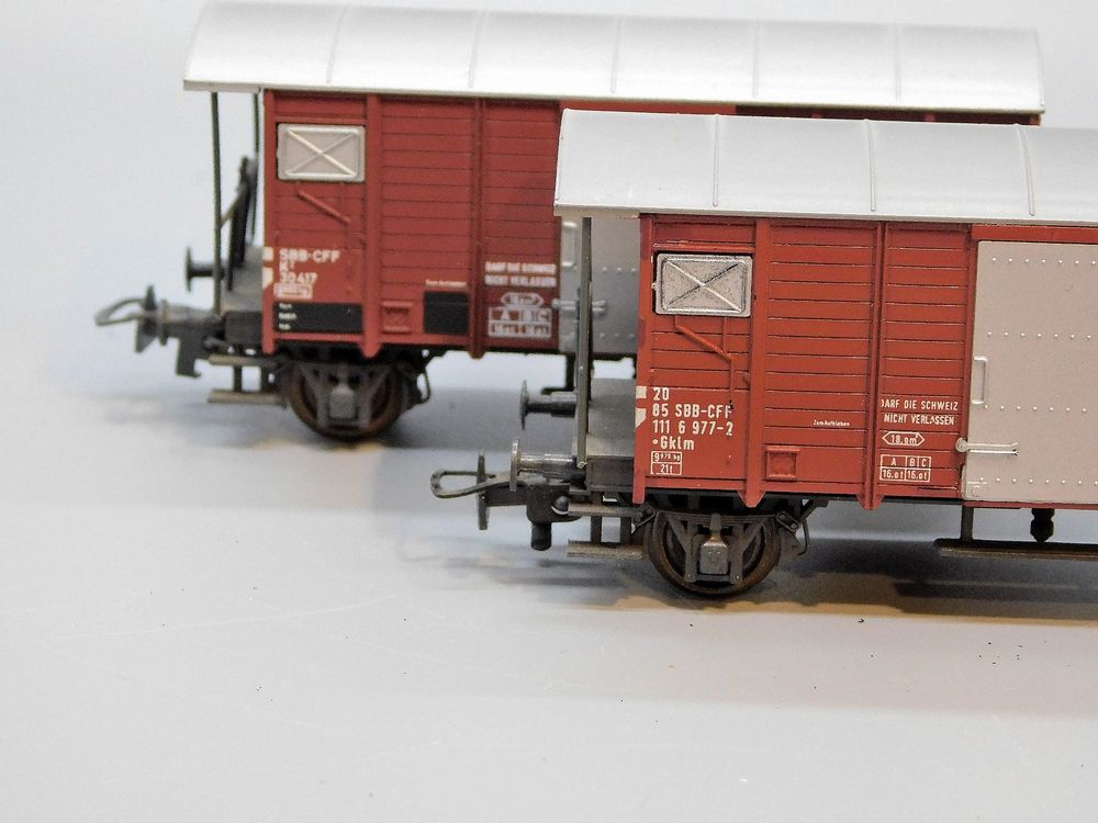 Zwei 2-achsige Güterwagen Gklm und K2 der SBB von Liliput (Gebraucht ...