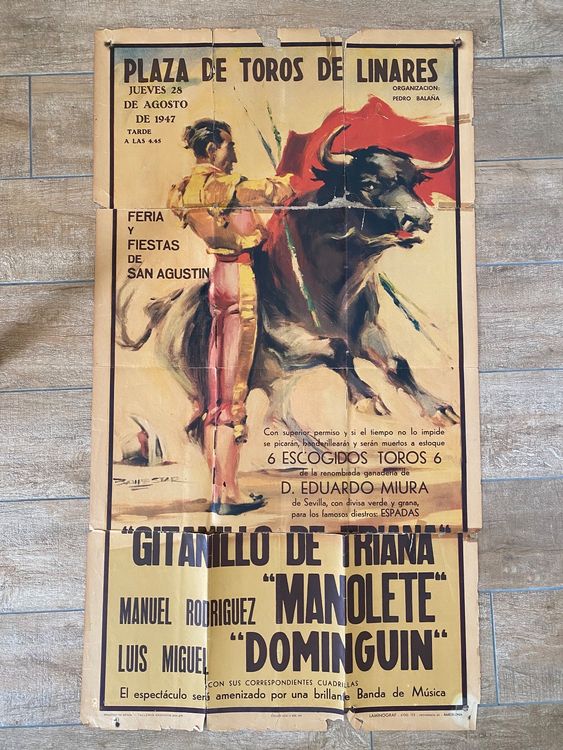 2x Originalplakate Stierkampf Tod Manolete 1947 & Dominguin | Kaufen ...