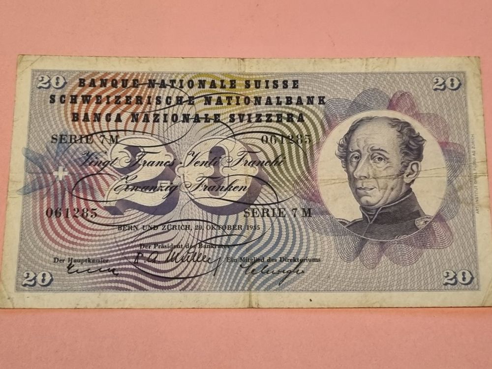 Note 20 FR 1955 (Gebraucht) in Bure für CHF 7.5 – mit Lieferung auf ...