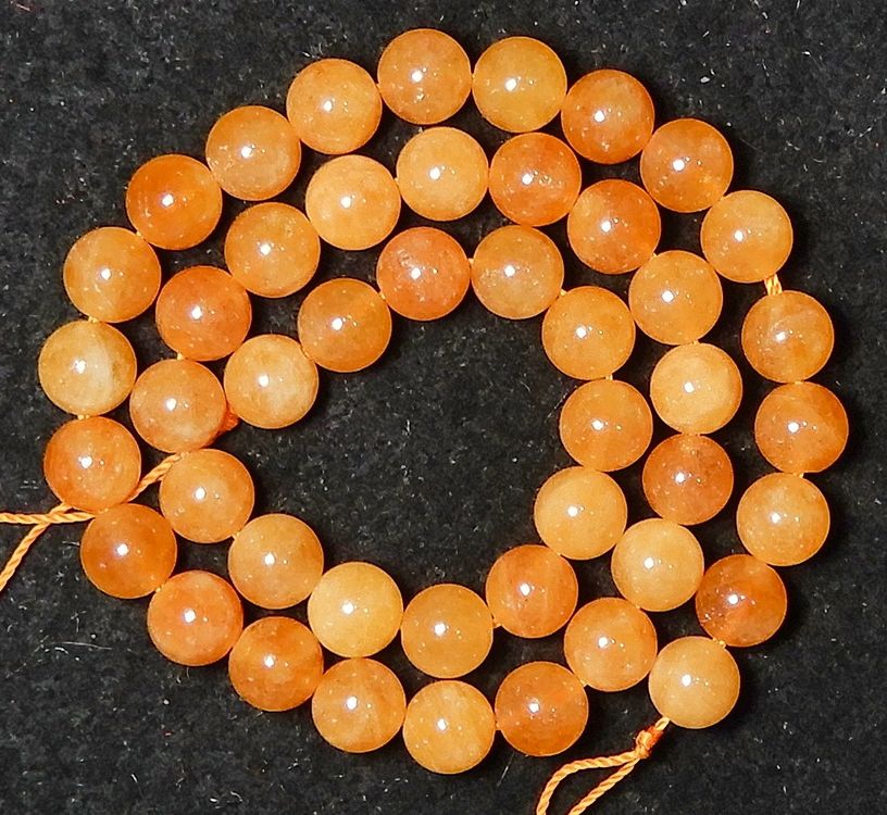 1 Strang echte orange Calcit Perlen 8mm | Kaufen auf Ricardo