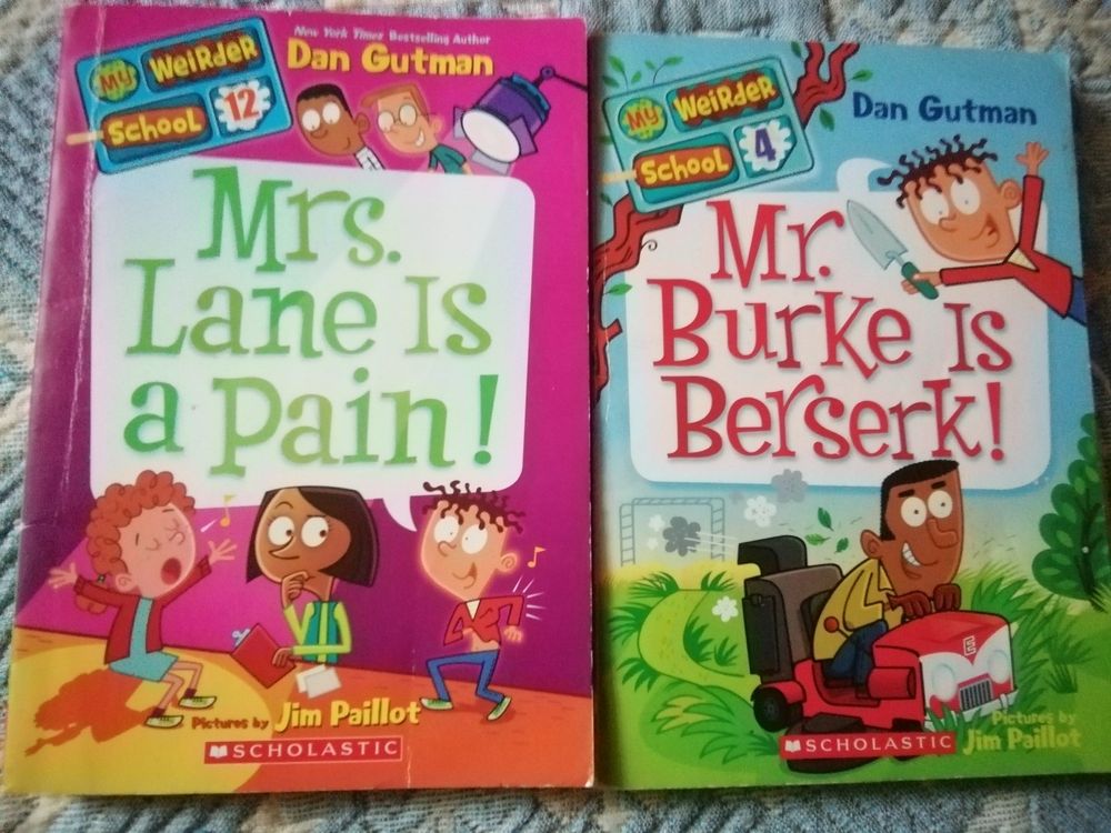 2Dan Gutman's Books Mr Burk is Berserk & Mrs. Lane is a Pain (Gebraucht ...