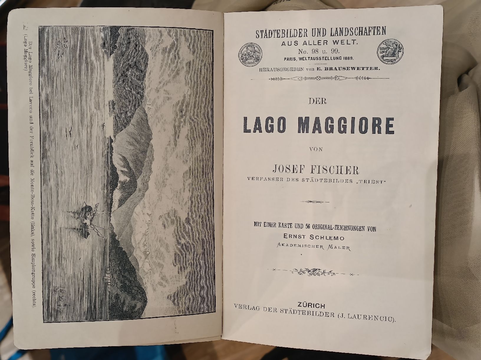 Antiker Litho Führer / Der Lago Maggiore von J. Fischer 1899 (Gebraucht ...