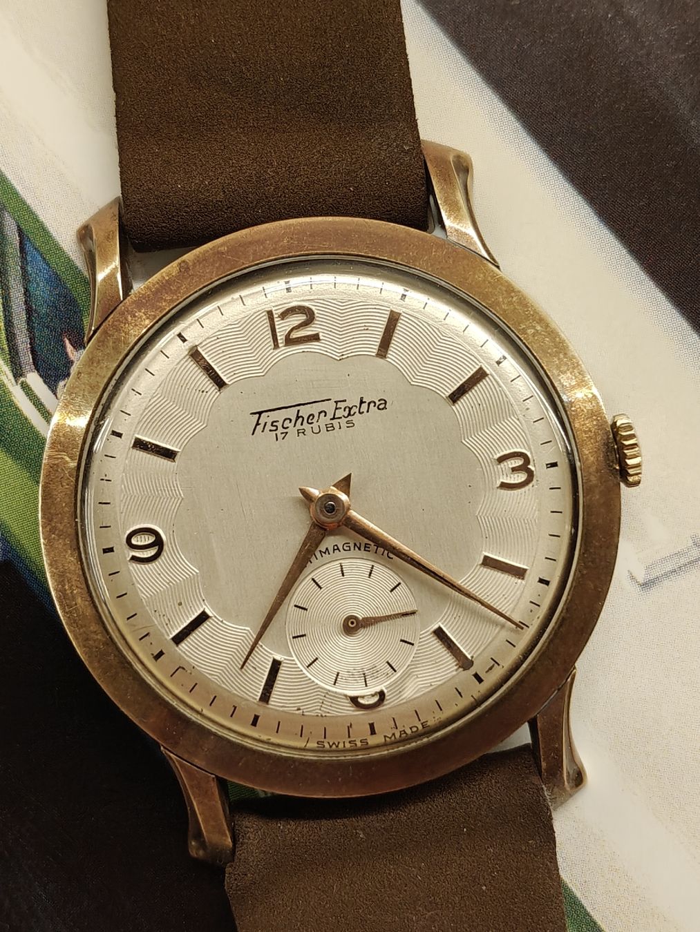 Fischer-Extra Vintage Jumbo 37.4mm Fancy Lugs Copper Tone (Gebraucht ...