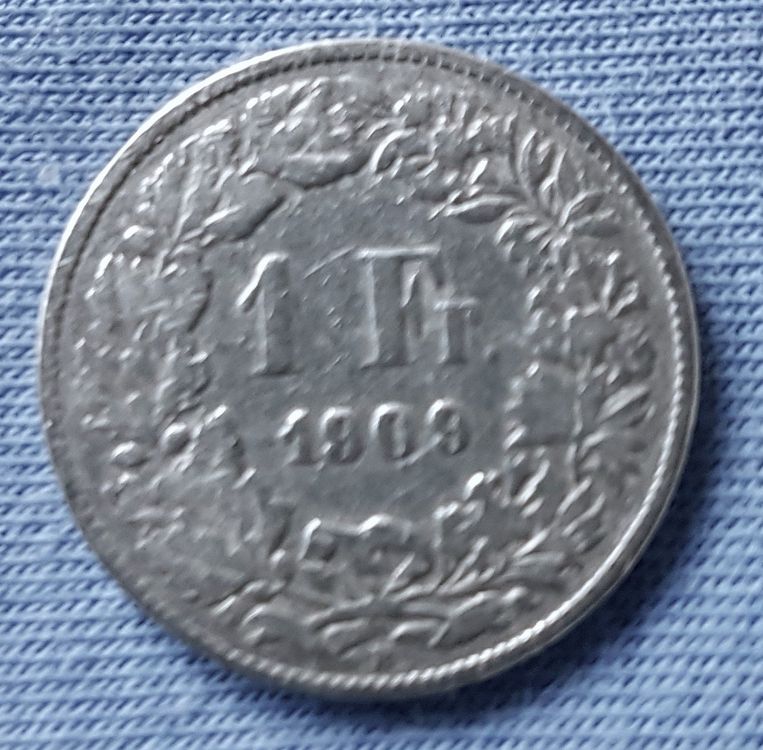 1 Franken 1909 uralte sehr rare Silbermünze ab nur 1 Fr !!! (Gebraucht) in Camignolo für CHF 3 ...