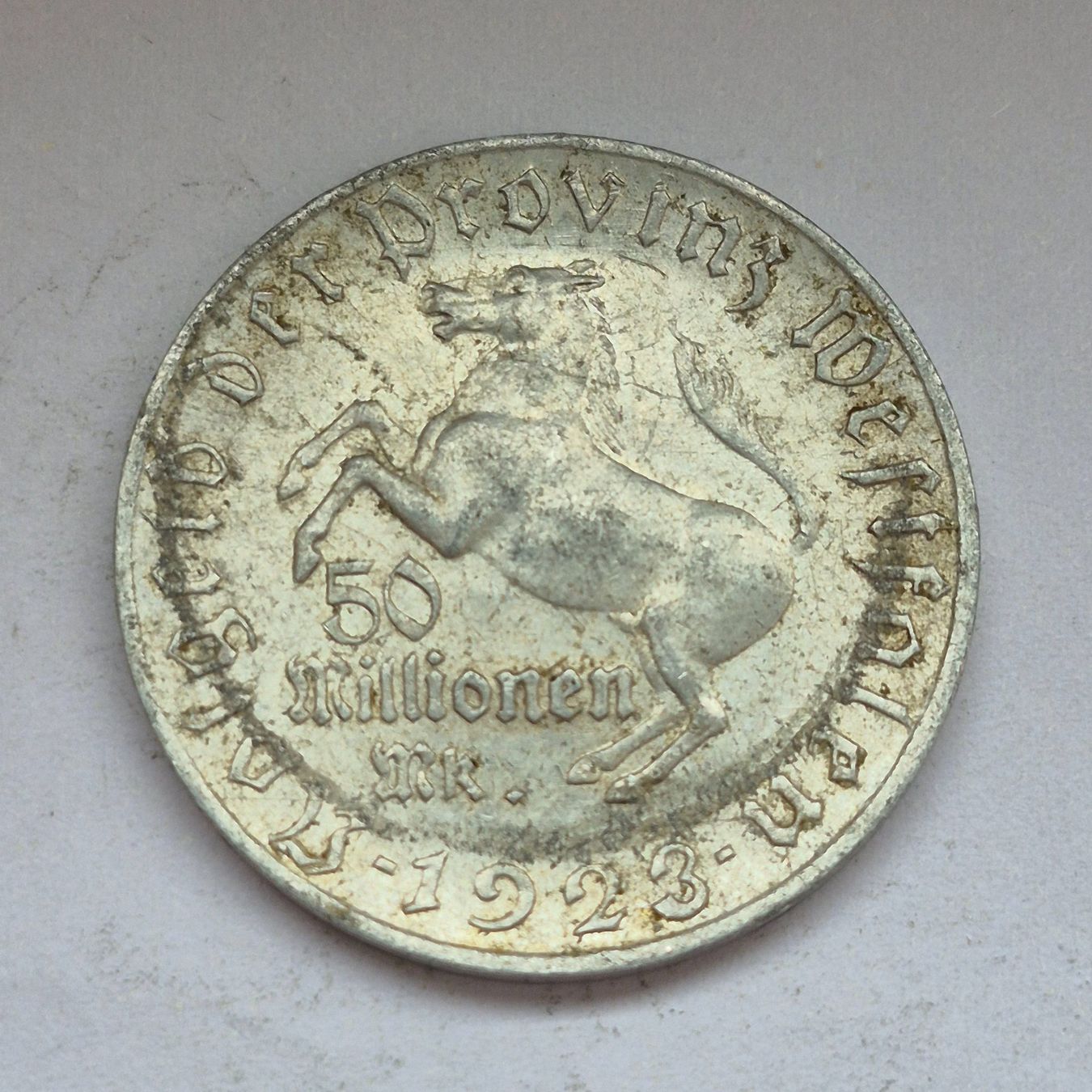 Provinz Westfalen 50 Millionen Mark 1923 Notgeld-Freiherr vo (Gebraucht ...