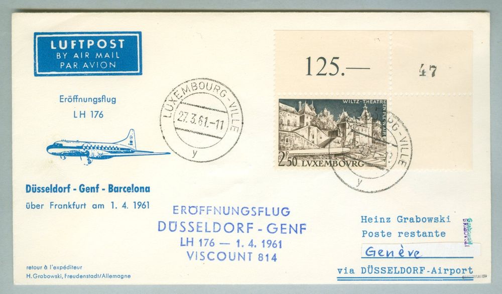 1961 Luxembourg Flugpost RF | Kaufen auf Ricardo