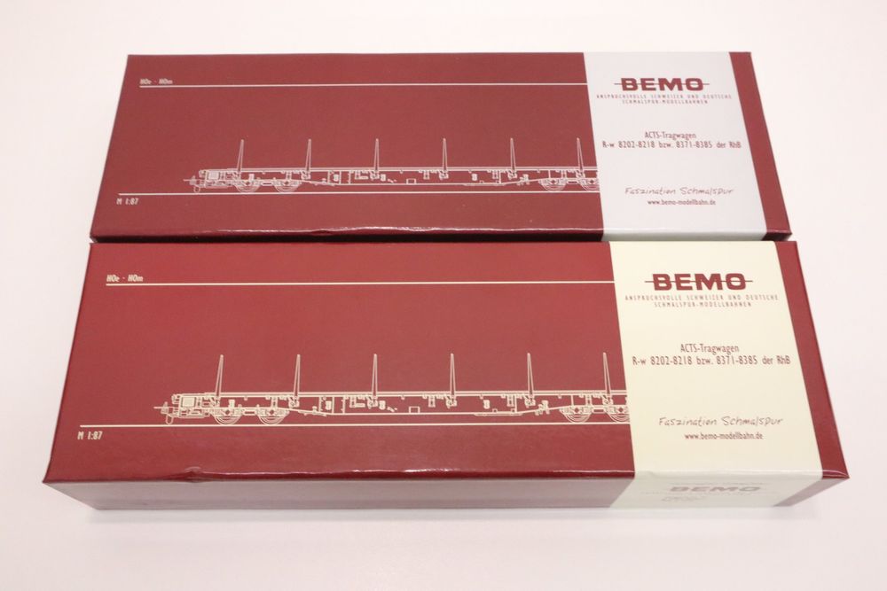 Bemo 2291 169 + 123 ACTS Tragwagen H0m, Kadee Kupplungen (Gebraucht) in ...