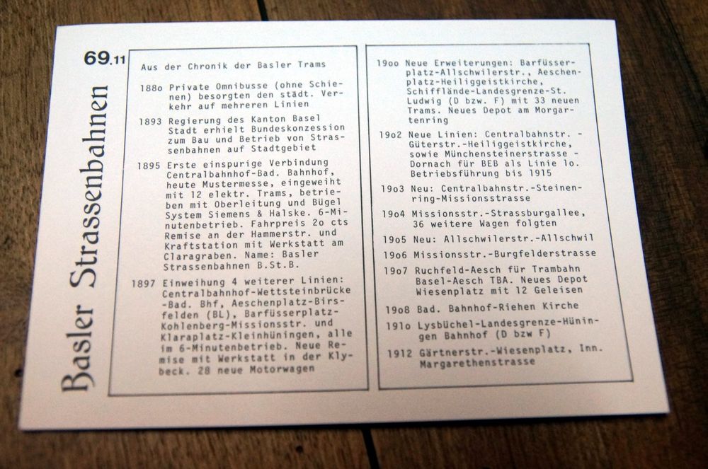 69.11 Basler Strassenbahnen - Ernst B. Leutwiler - AK-Serie (Gebraucht) in Schönenwerd für CHF ...