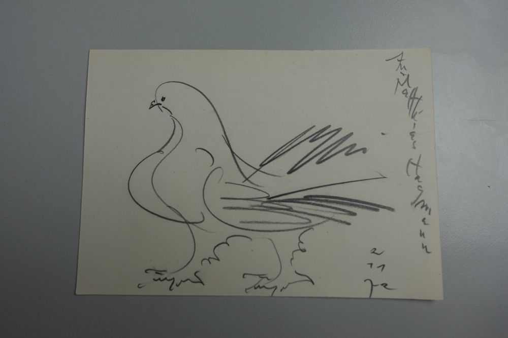 Original Hans Erni Zeichnung Taube | Kaufen auf Ricardo