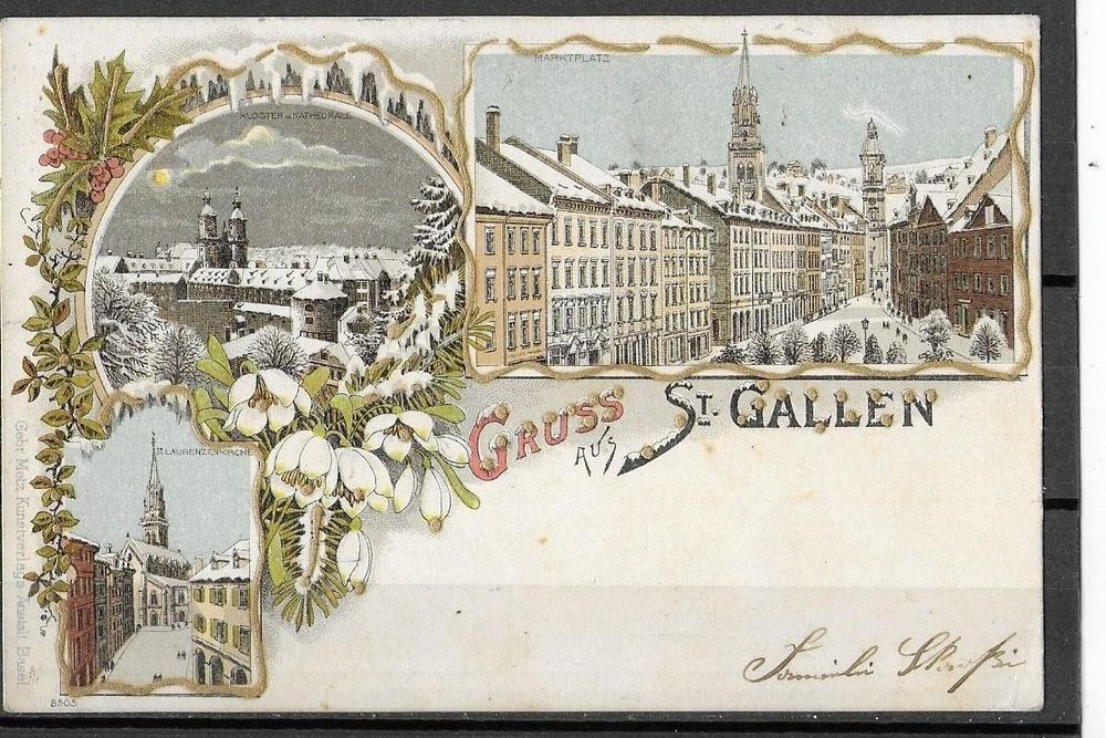 Gruss aus St.Gallen 1902 (Winter-Litho) | Kaufen auf Ricardo