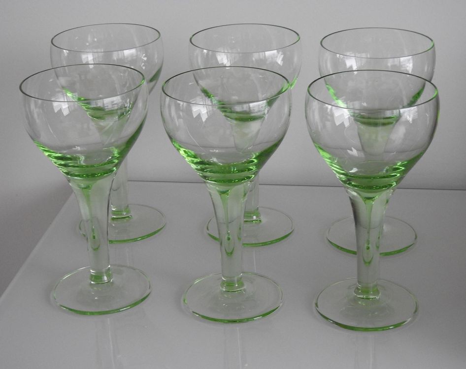 6 zart-grüne Gläser - NEU | Kaufen auf Ricardo