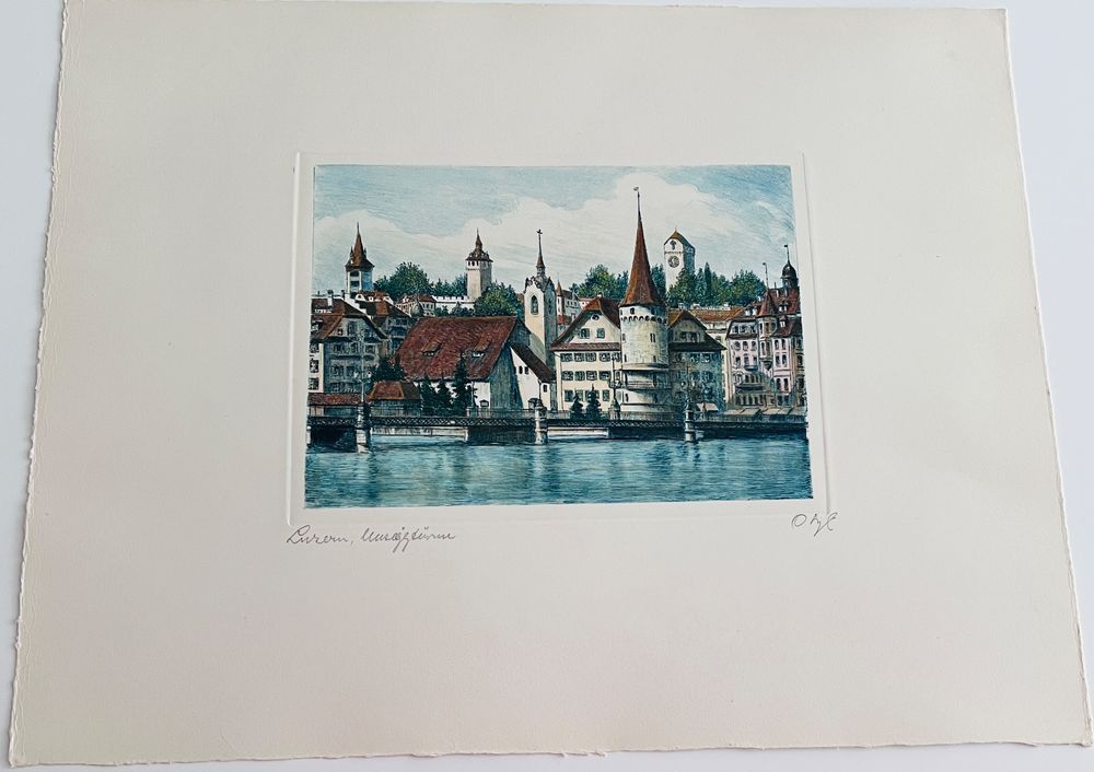 Original Radierung Luzern Handabzüge Von C. Sigl | Kaufen auf Ricardo
