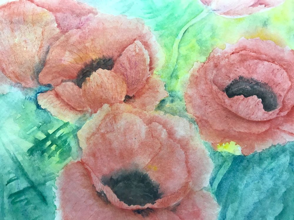 Grete de Hesselle - Mohnblumen (Aquarell, sign. & datiert) (Gebraucht) in Hünenberg für CHF 150 ...