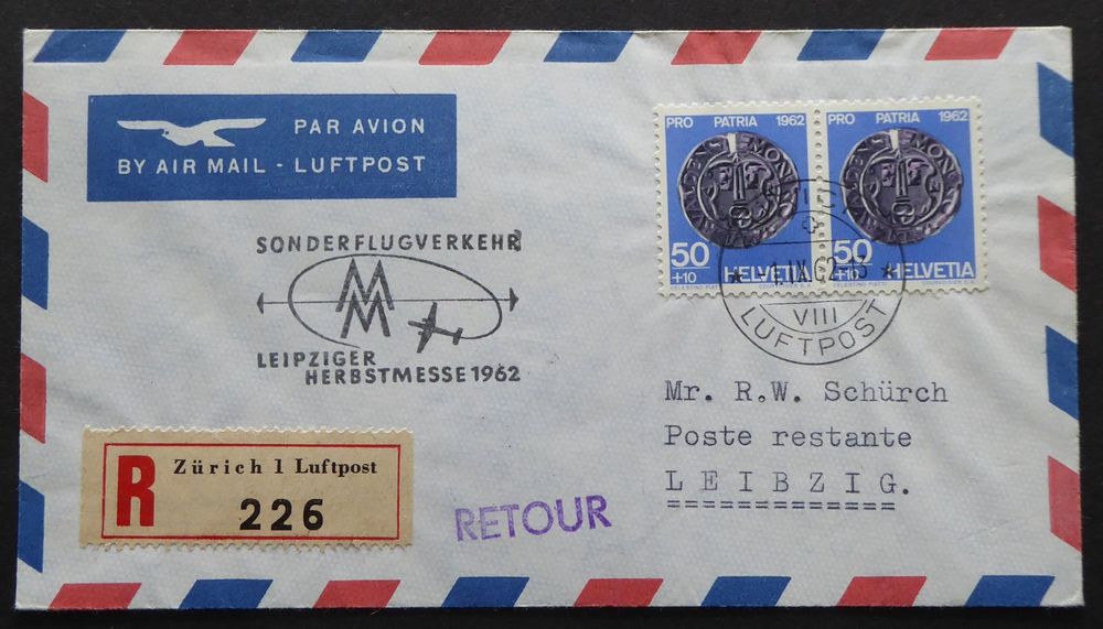 Luftpostbrief Pro Patria (Gebraucht) in Aesch BL für CHF 3 – mit ...