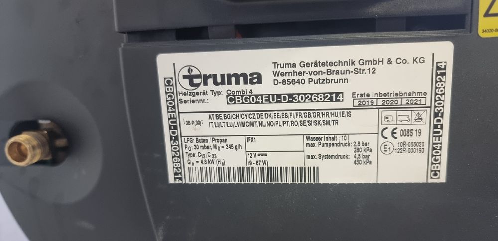truma Combi4 Gasheizung mit integr. 10L Boiler, ca. 3 J. Alt (Gebraucht ...