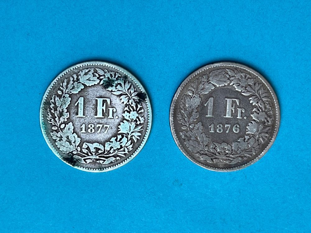 Silbermünzen 1 Fr. 1876 & 1877 | Kaufen auf Ricardo