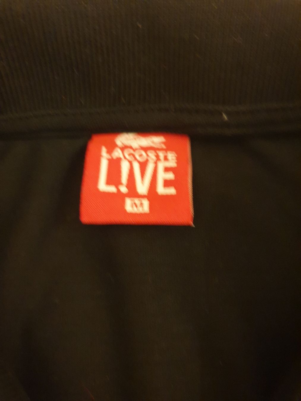 Polo Lacoste Live, XS, rayé noir/rouge, coton, très bon état (D ...