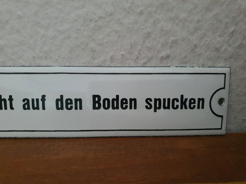 Emailschild Verboten spucken Bahn Zug Tram Emaille Schild | Kaufen auf Ricardo