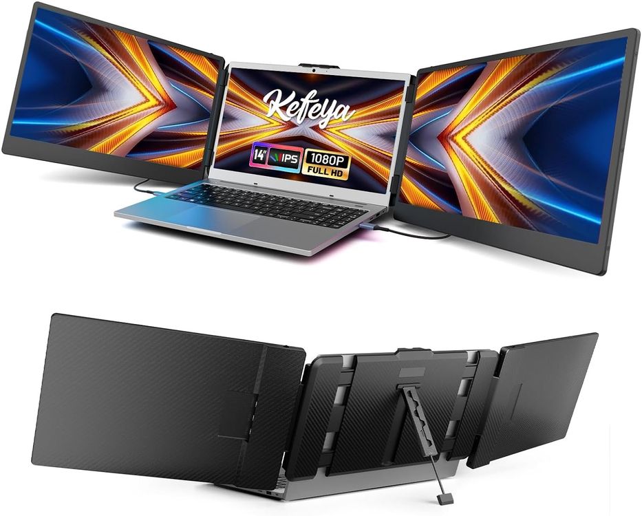 Tragbarer Dual Monitor für Laptops, 14" FHD 1080p HDR Displa (Neu ...