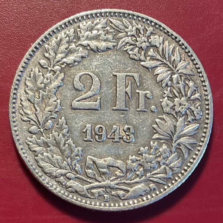 Silbermünze 2 Franken, Jahrgang 1943 | Kaufen auf Ricardo