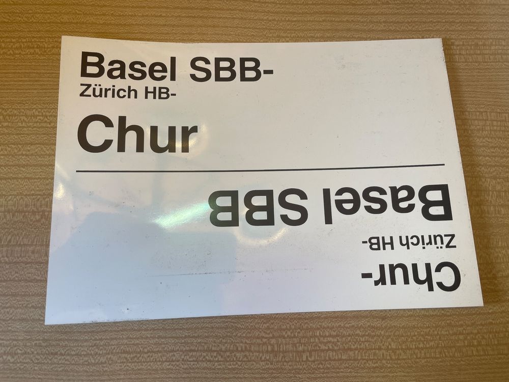 SBB Zuglaufschild/Wagenlaufschild🚂 (Gebraucht) in Suhr für CHF 6 – mit ...