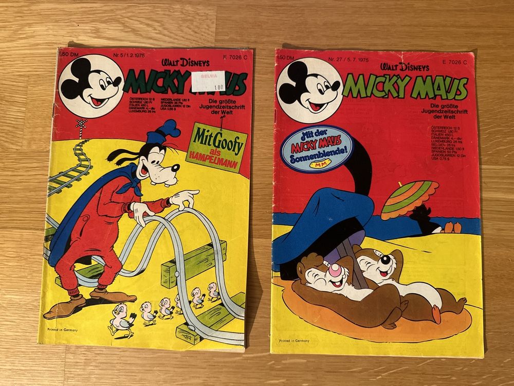 2 x Mickey Maus Heft Comic 1975 (Gebraucht) in Zug für CHF 2 – mit Lieferung auf Ricardo kaufen