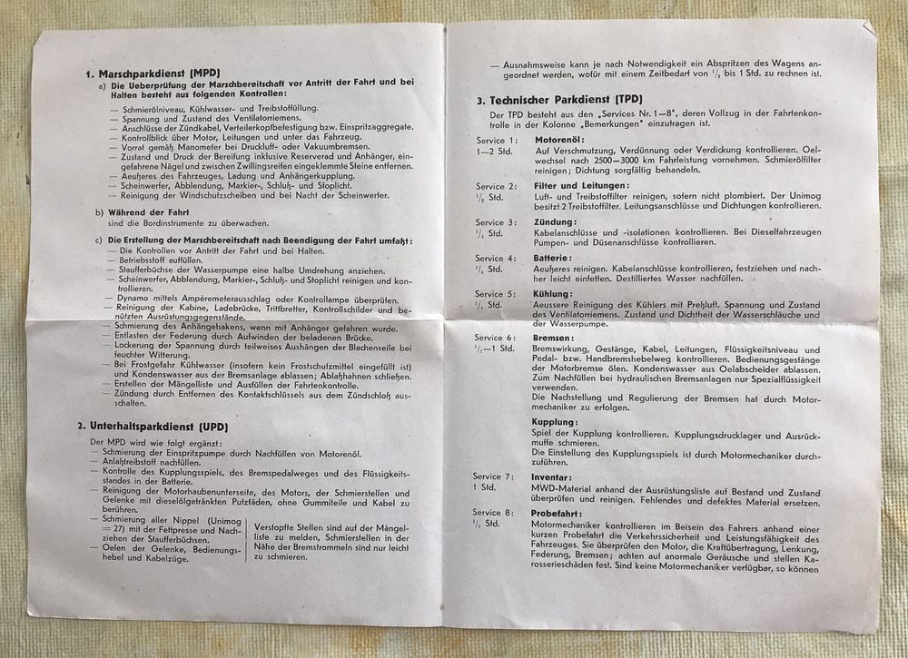 SCHWEIZER ARMEE 61.113-D PARKDIENST FÜR LASTWAGEN GELÄ. (Gebraucht) in ...