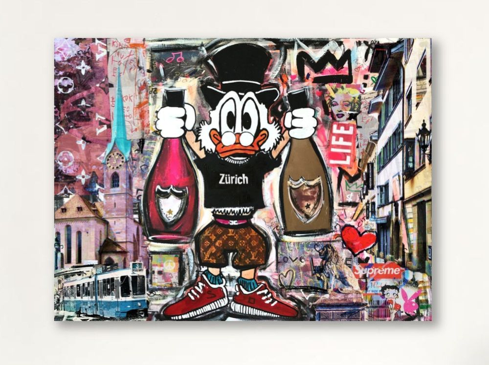 Pop Art Kunst Dagobert Duck Zürich Tram Münster Champagner (Neu (gemäss ...