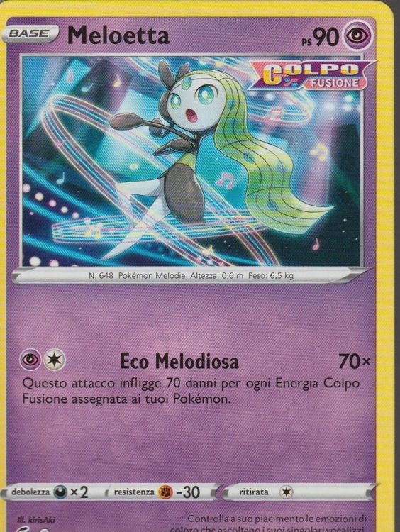 TCG POKEMON Colpo Fusione 124 / 264 MELOETTA Italiano (Neu (gemäss ...