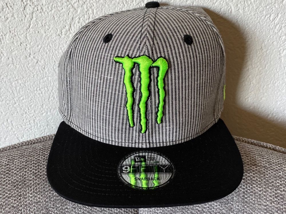 MONSTER Energy Drink Cap grau striped | Kaufen auf Ricardo